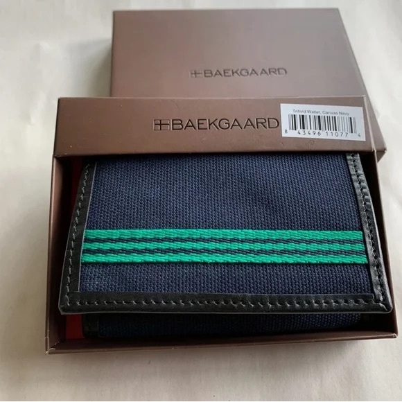Baekgaard | Bags | Nwt Mens Baekgaard Navy Blue Canvas And Leather ...